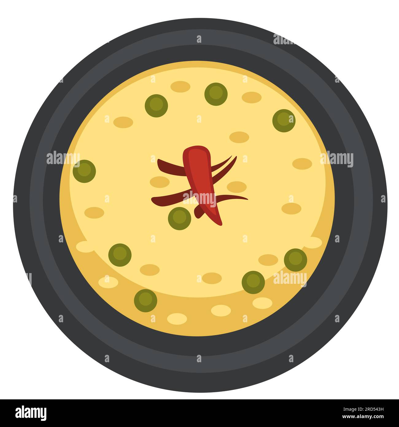 Pea soup with chili pepper, bowl with ramen vector Stock Vector Image ...