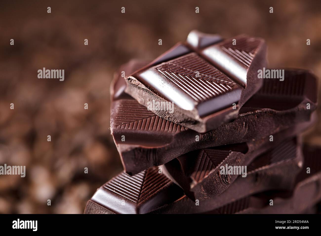 Dark chocolate bar and ger Stock Photo - Alamy