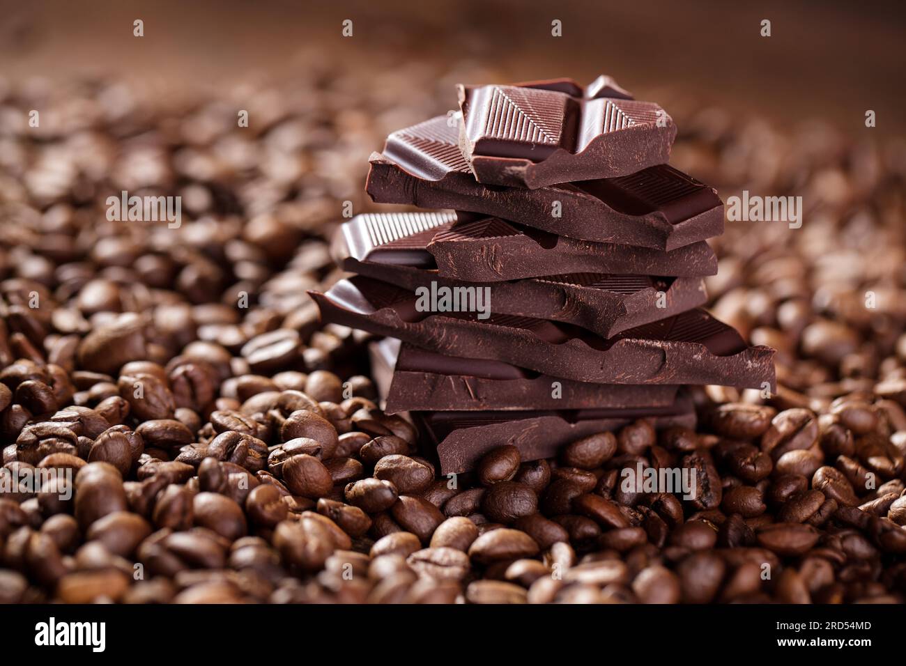 Dark chocolate bar and ger Stock Photo - Alamy