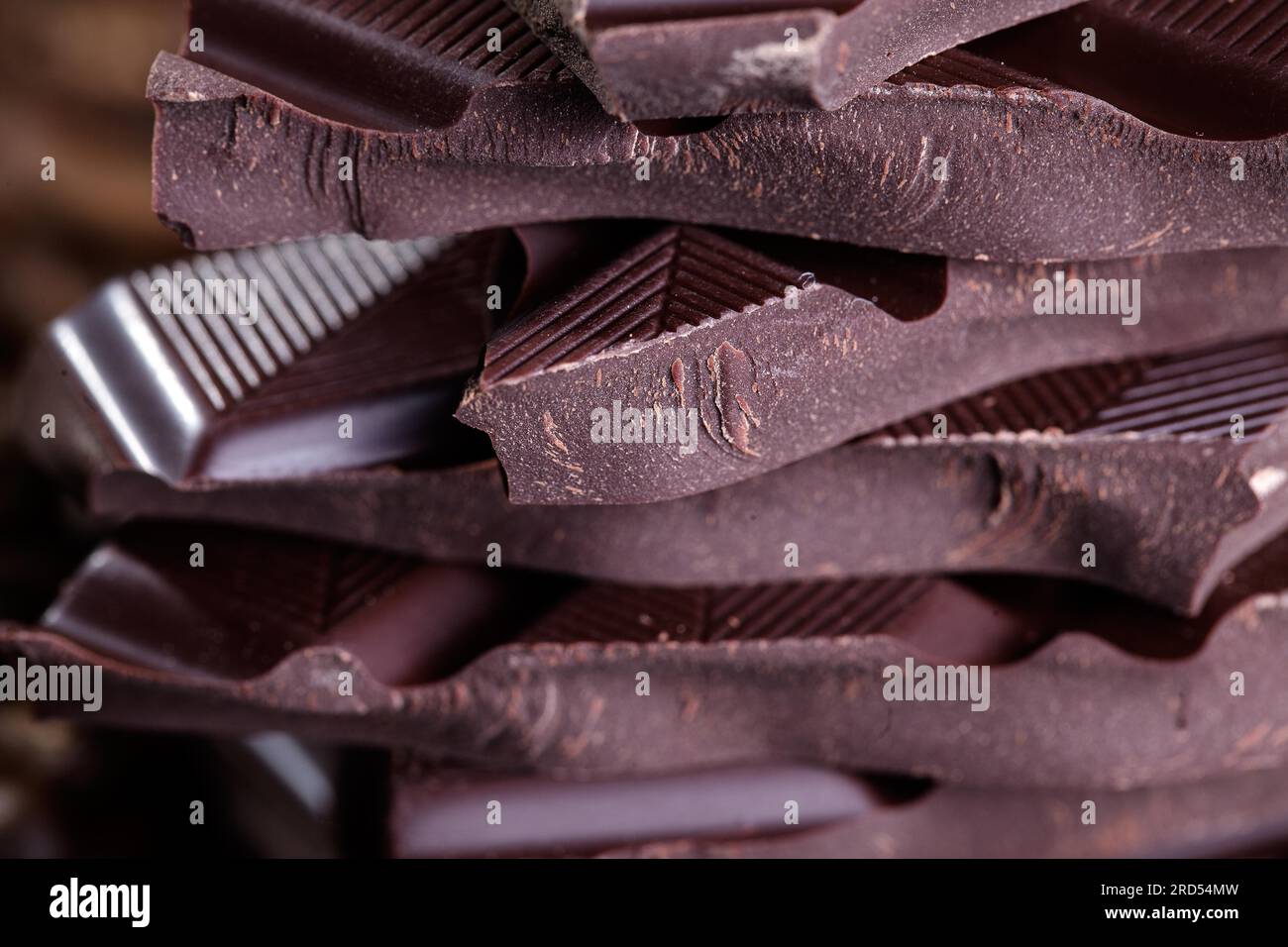 Dark chocolate bar and ger Stock Photo - Alamy