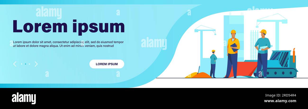 Builders in helmets working at construction site Stock Vector Image & Art - Alamy