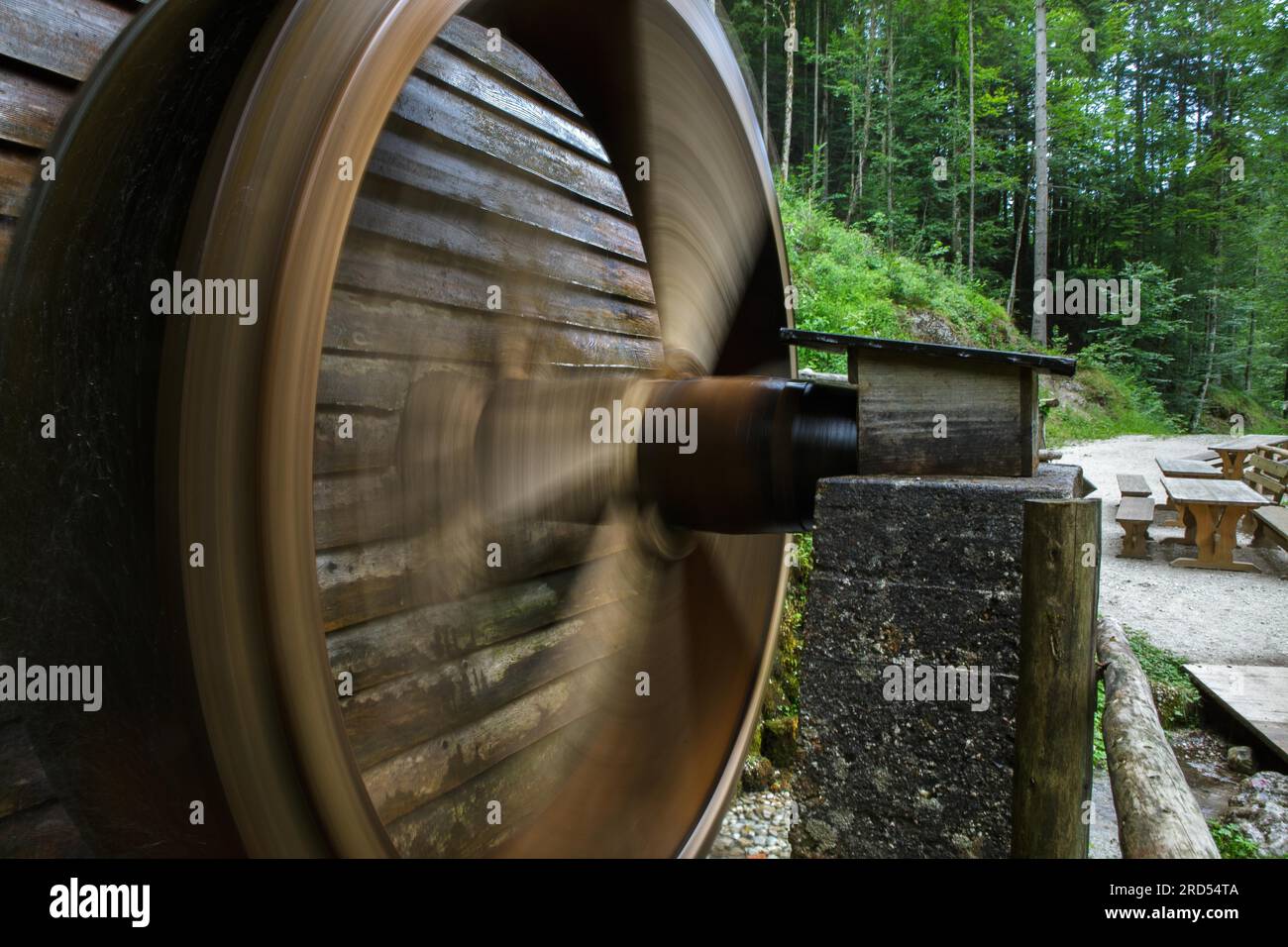 Water-powered marble ball mill on a mountain stream in Austria Stock ...