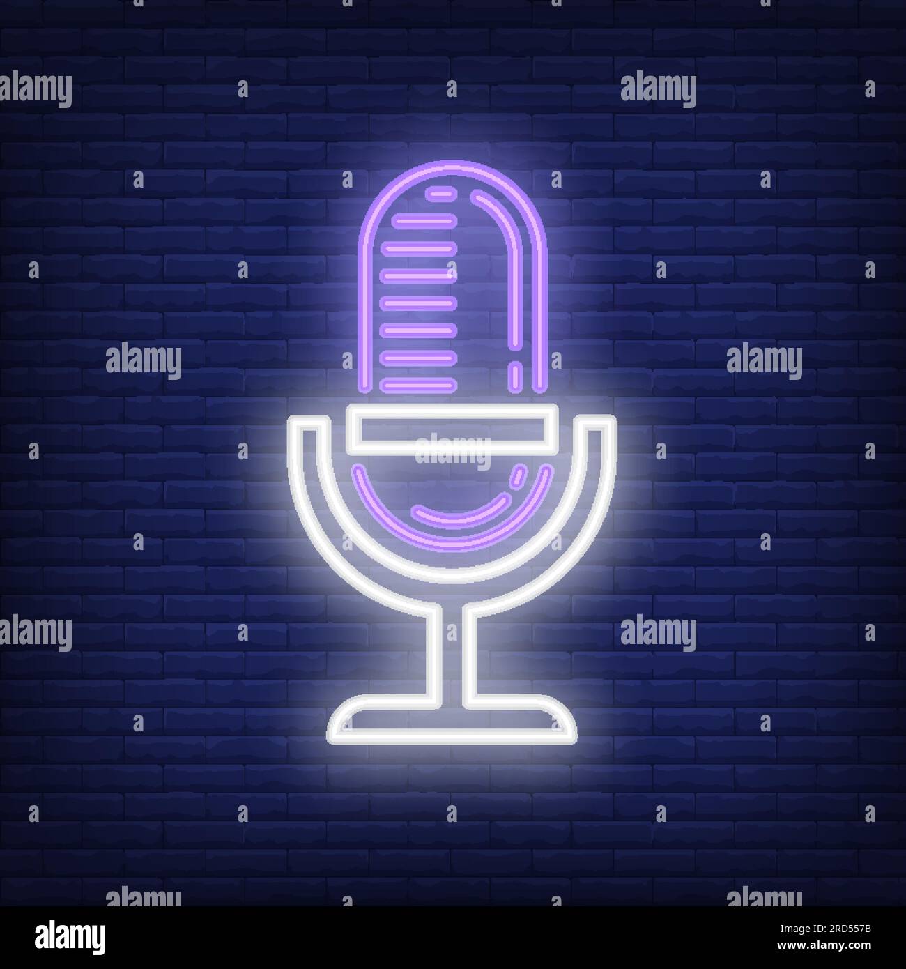 Microphone neon icon Stock Vector Image & Art - Alamy