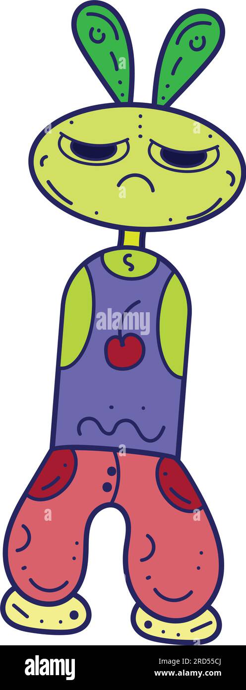 Isolated badass rabbit sketch character Vector Stock Vector Image & Art ...