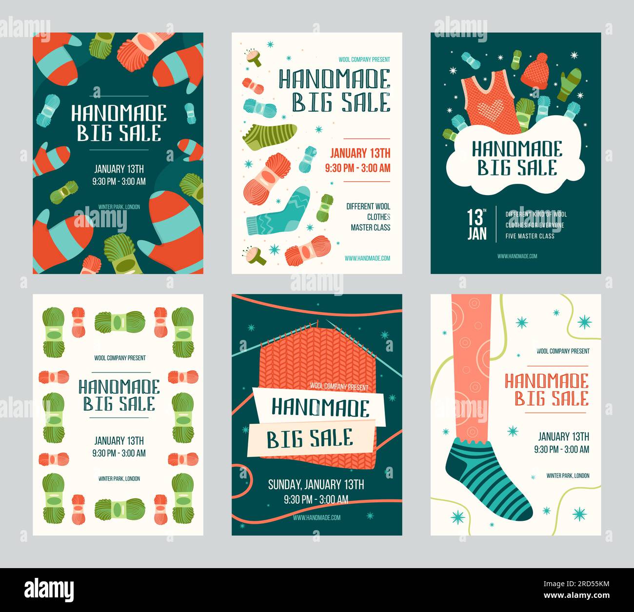 Handmade big sale invitation flyers set Stock Vector Image & Art - Alamy