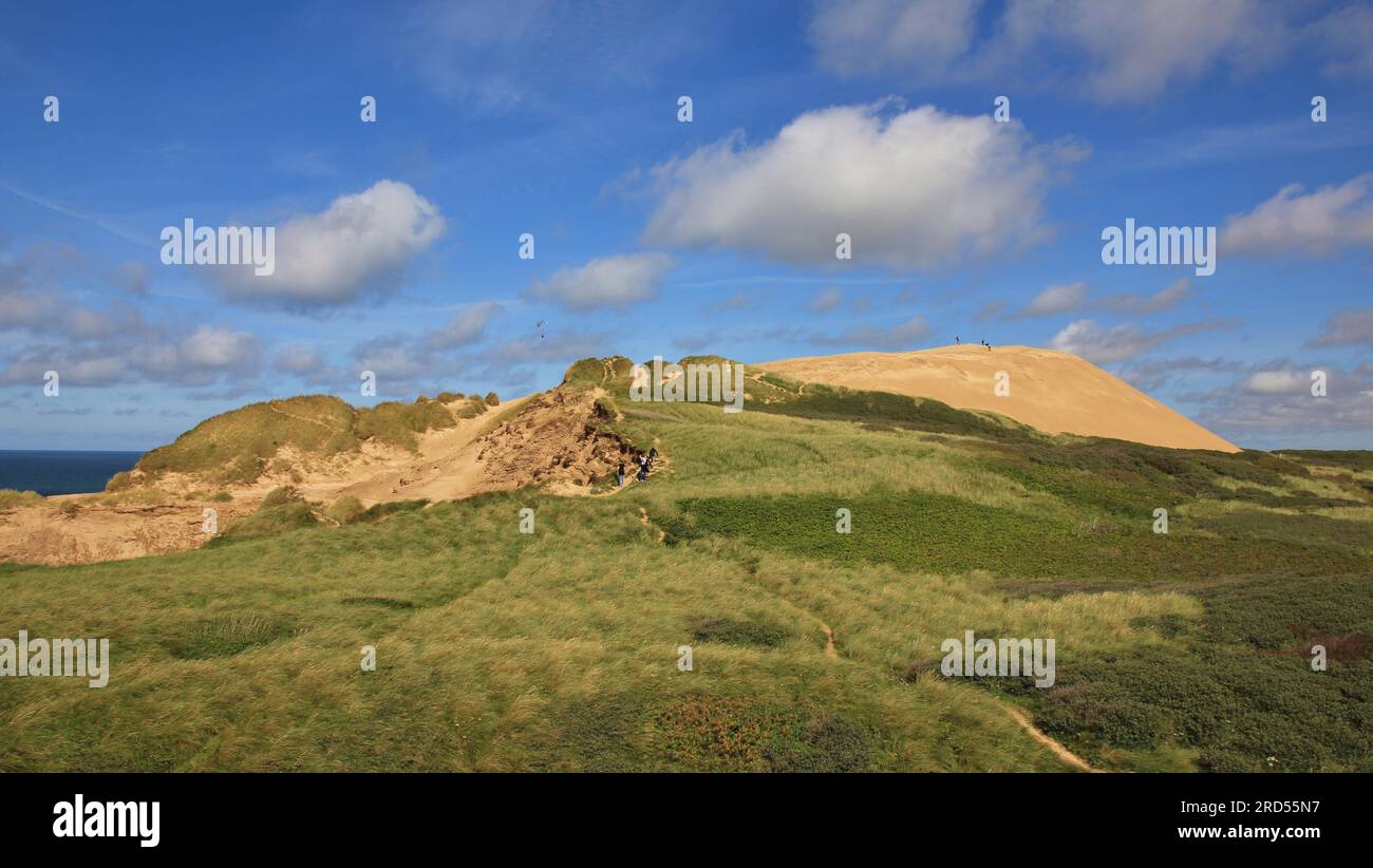 Summer day at the west coast of Denmark. Rubjerg Knude, 90 meter high ...