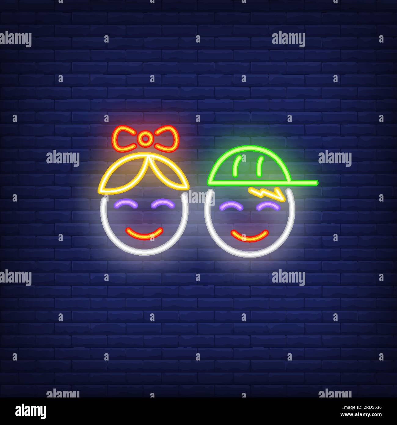 Child glowing neon sign hi-res stock photography and images - Alamy