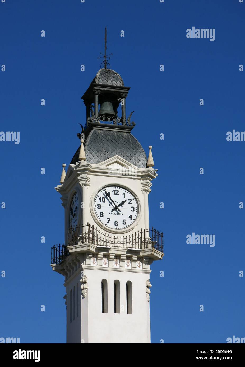 Edificio Del Reloj. Clock tower at the harbour of Valencia Stock Photo ...