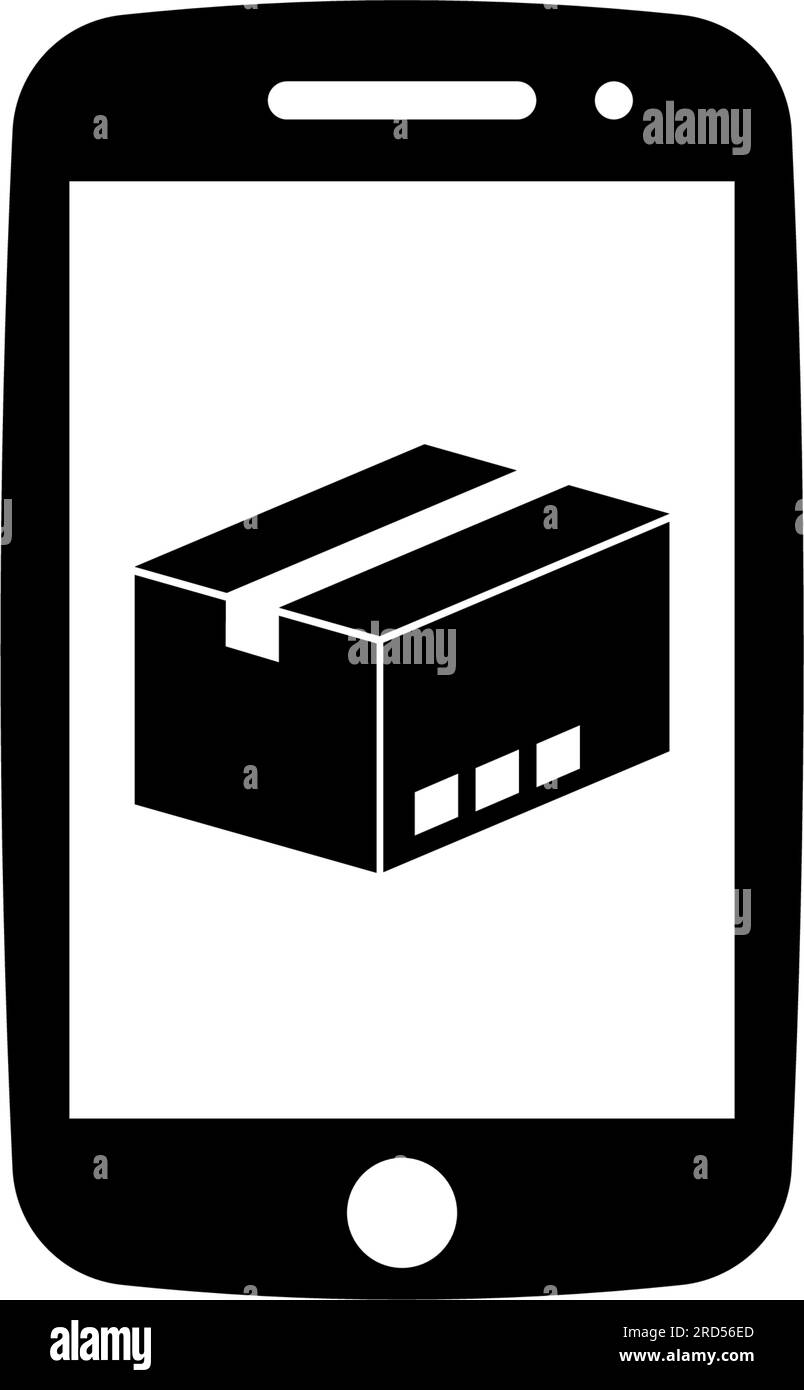 Fast delivery, Mobile smart phone with delivery app. Flat Vector Icon ...