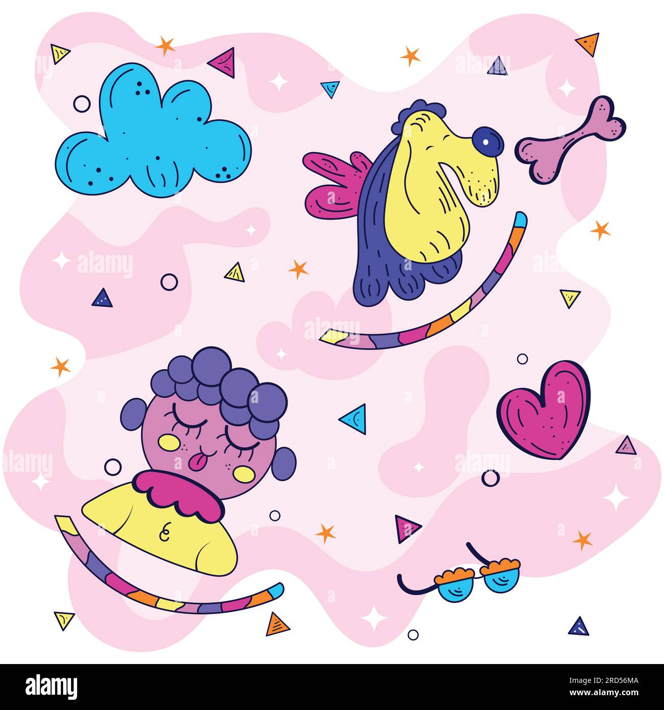 Colored hand drawn illustration background Vector Stock Vector Image ...