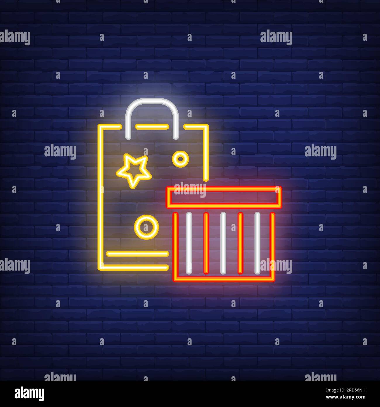 Bag realistic neon sign hi-res stock photography and images - Alamy