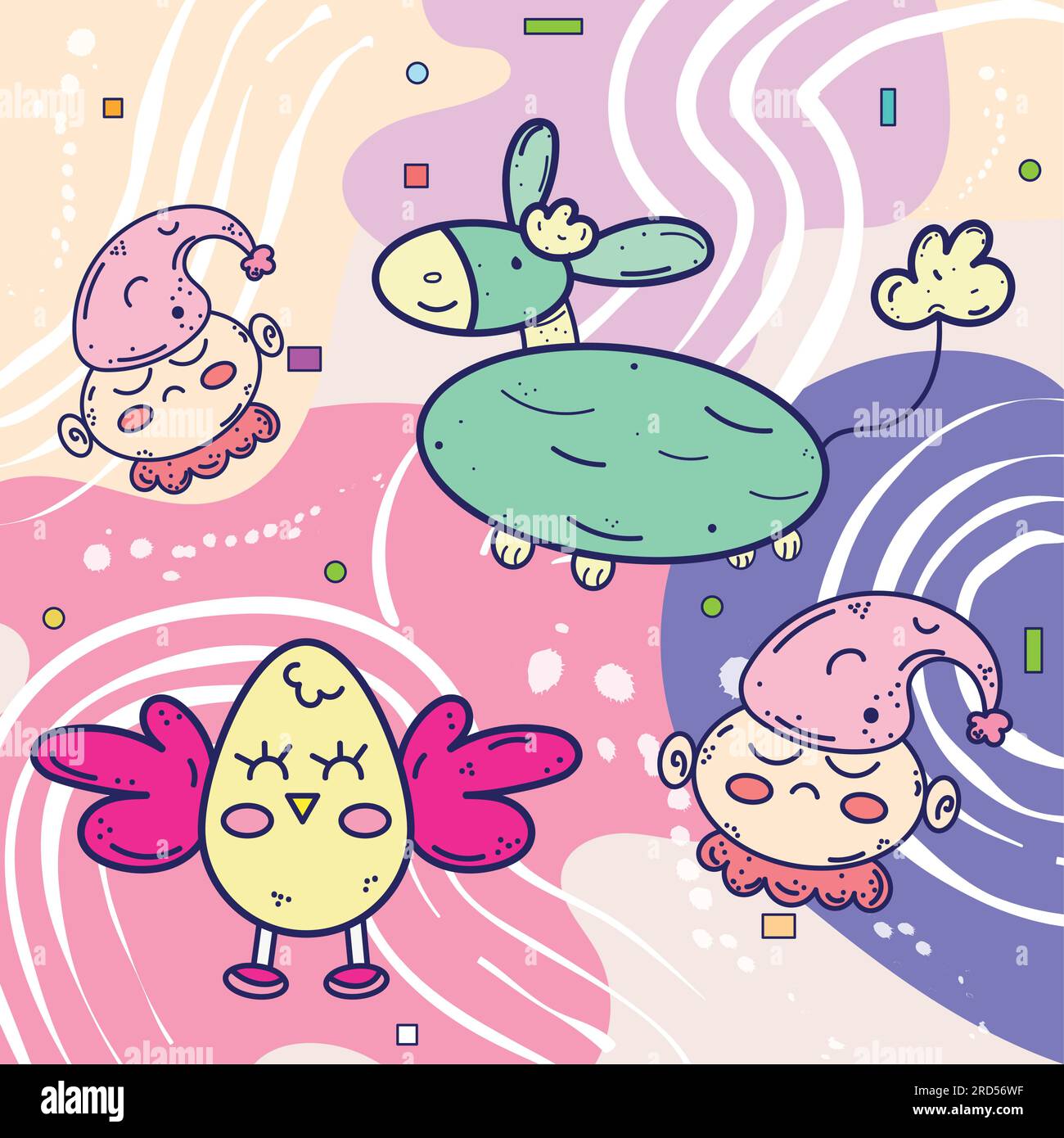 Colored hand drawn illustration background Vector Stock Vector Image ...