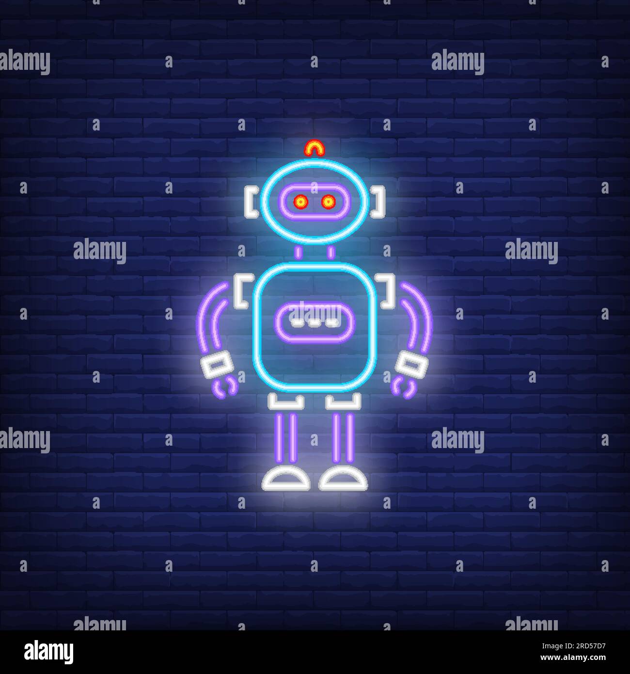 Toy robot neon sign Stock Vector Images - Alamy