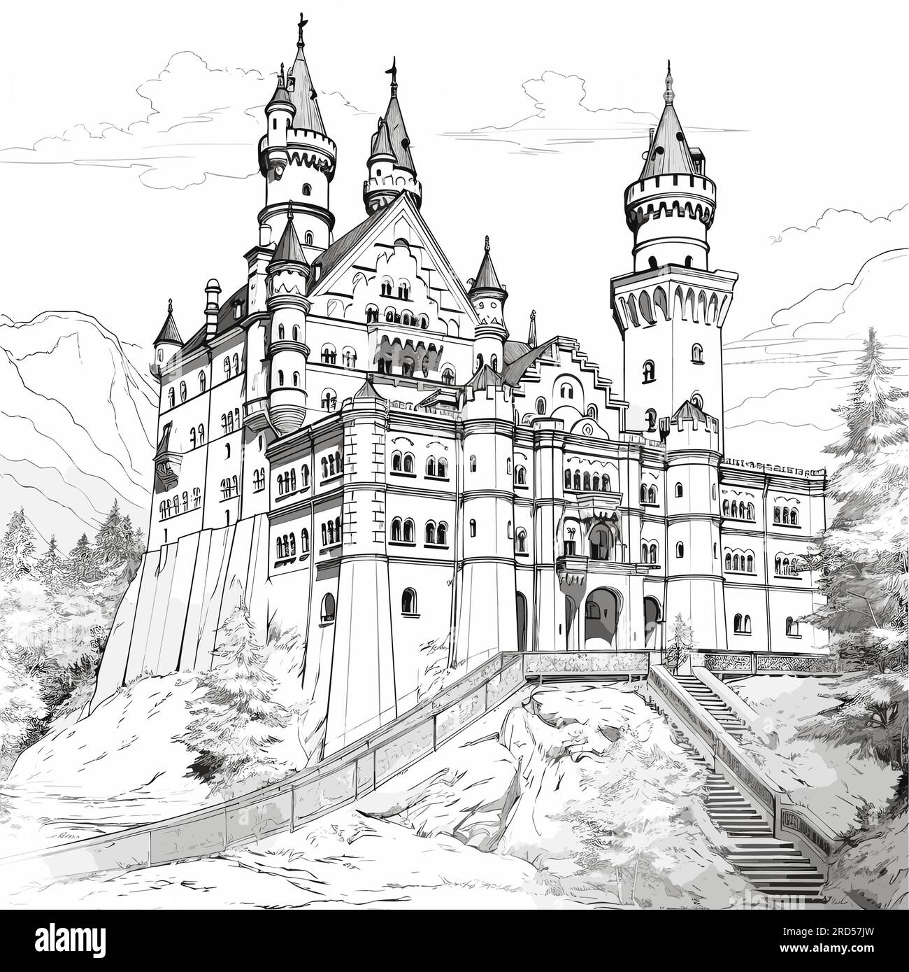 Germany bavaria neuschwanstein castle Stock Vector Images - Alamy