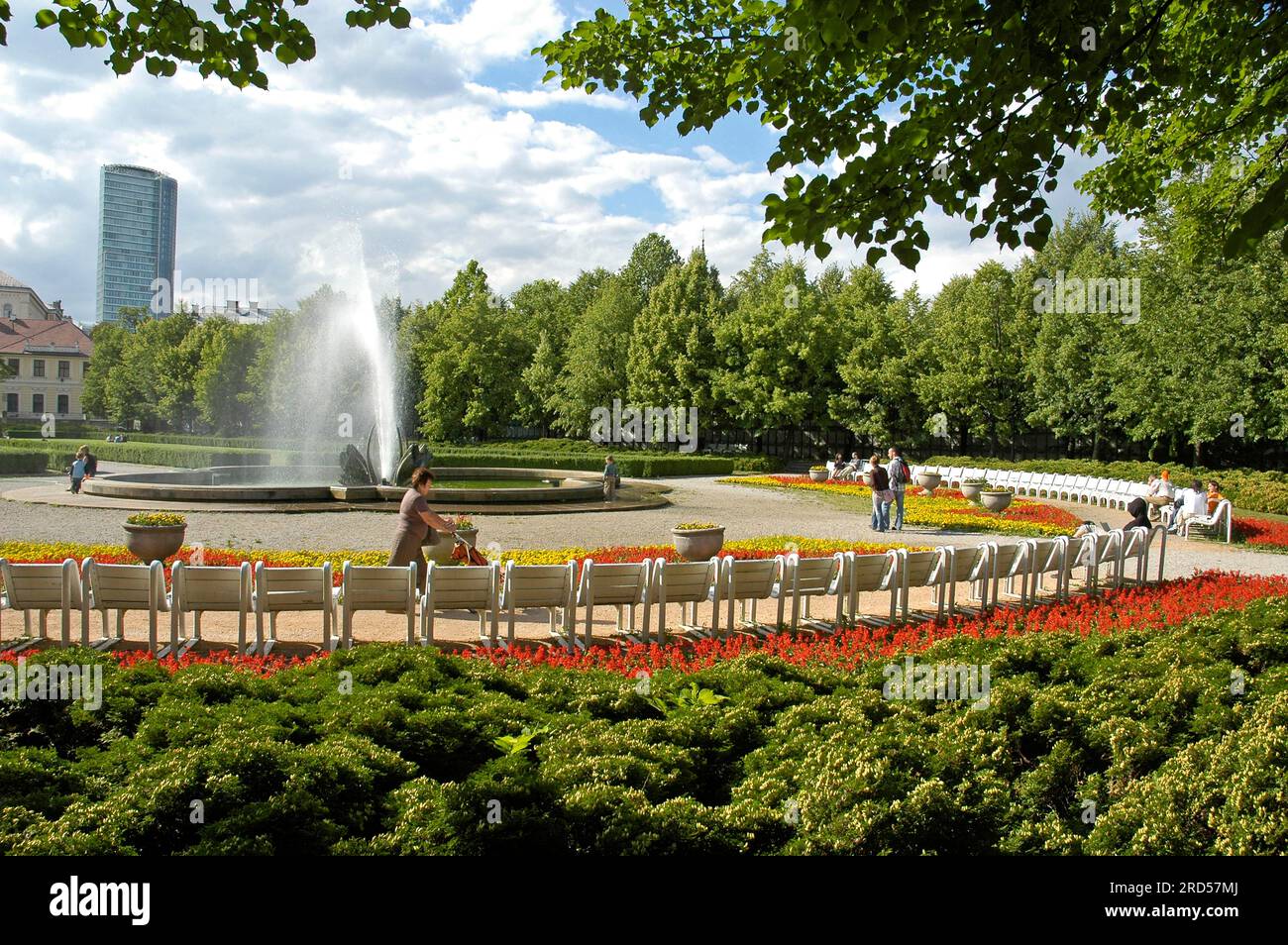 Park with fountain, Bratislava, Slovakia, Pressburg Stock Photo - Alamy
