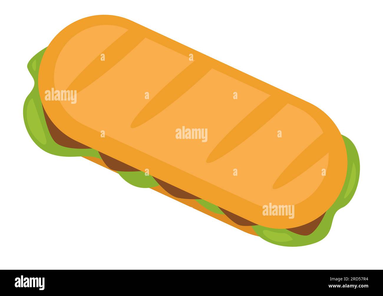 Sandwich with bread, salad leaf and meat vector Stock Vector Image ...