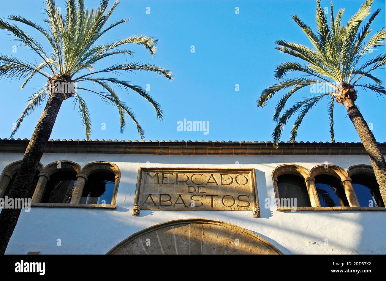 Market hall lettering, Mercado Abastos, Xabia, Javea, Alicante province ...