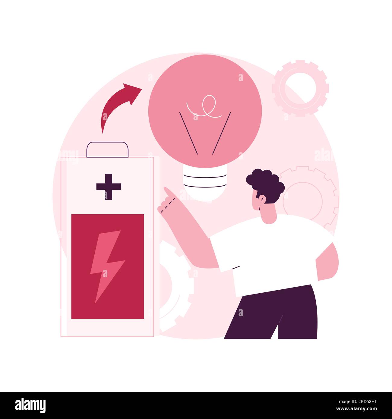 Innovative battery technology abstract concept vector illustration ...