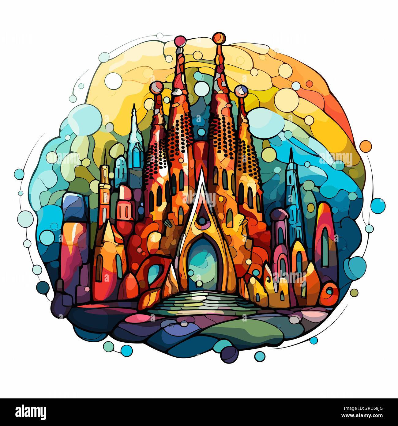 Sagrada familia gaudí drawing Cut Out Stock Images & Pictures - Alamy