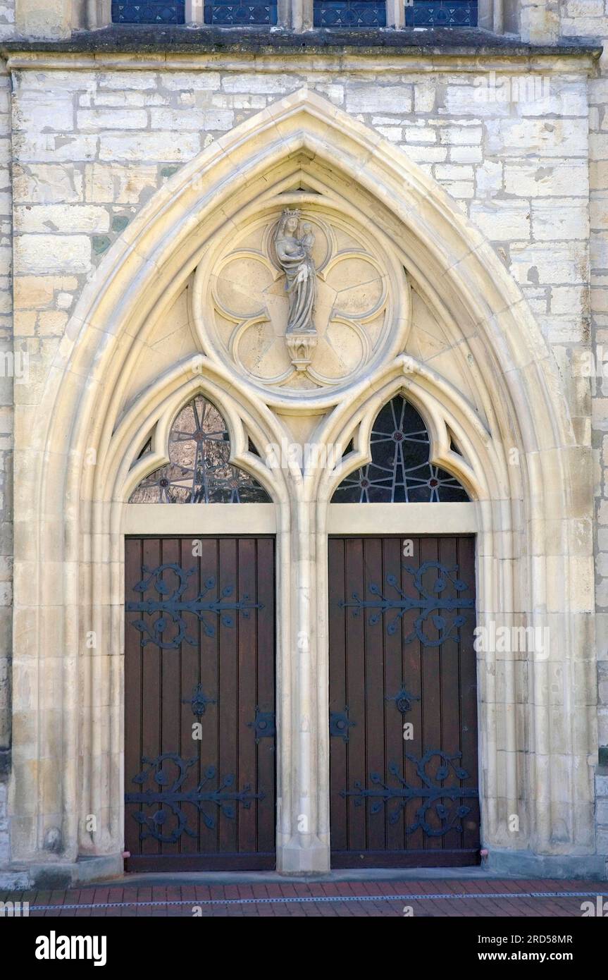 Entrance of the Provost Church of St. Stephanus, Beckum, Muensterland ...
