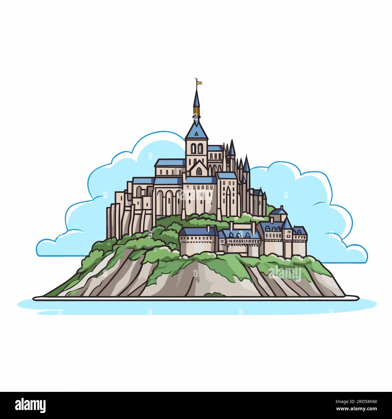 Mont saint michel normandy travel france Stock Vector Images - Alamy