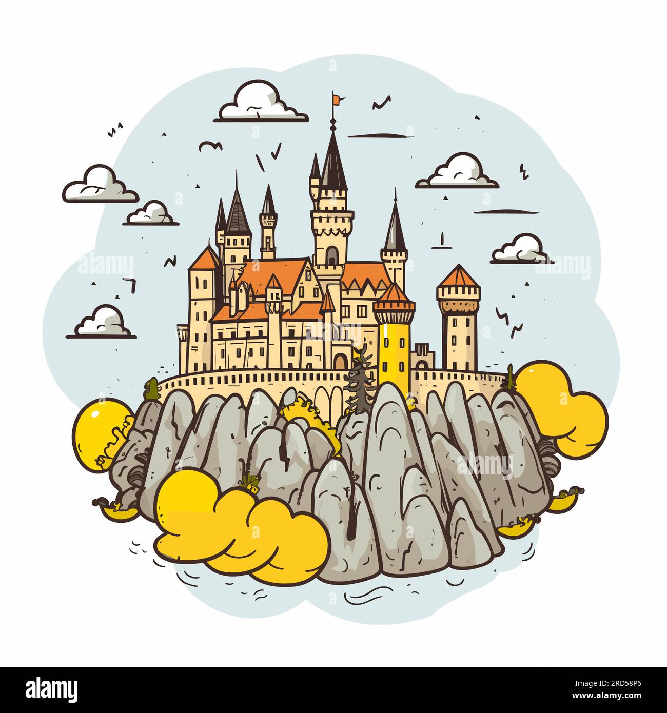 Neuschwanstein castle art Stock Vector Images - Alamy