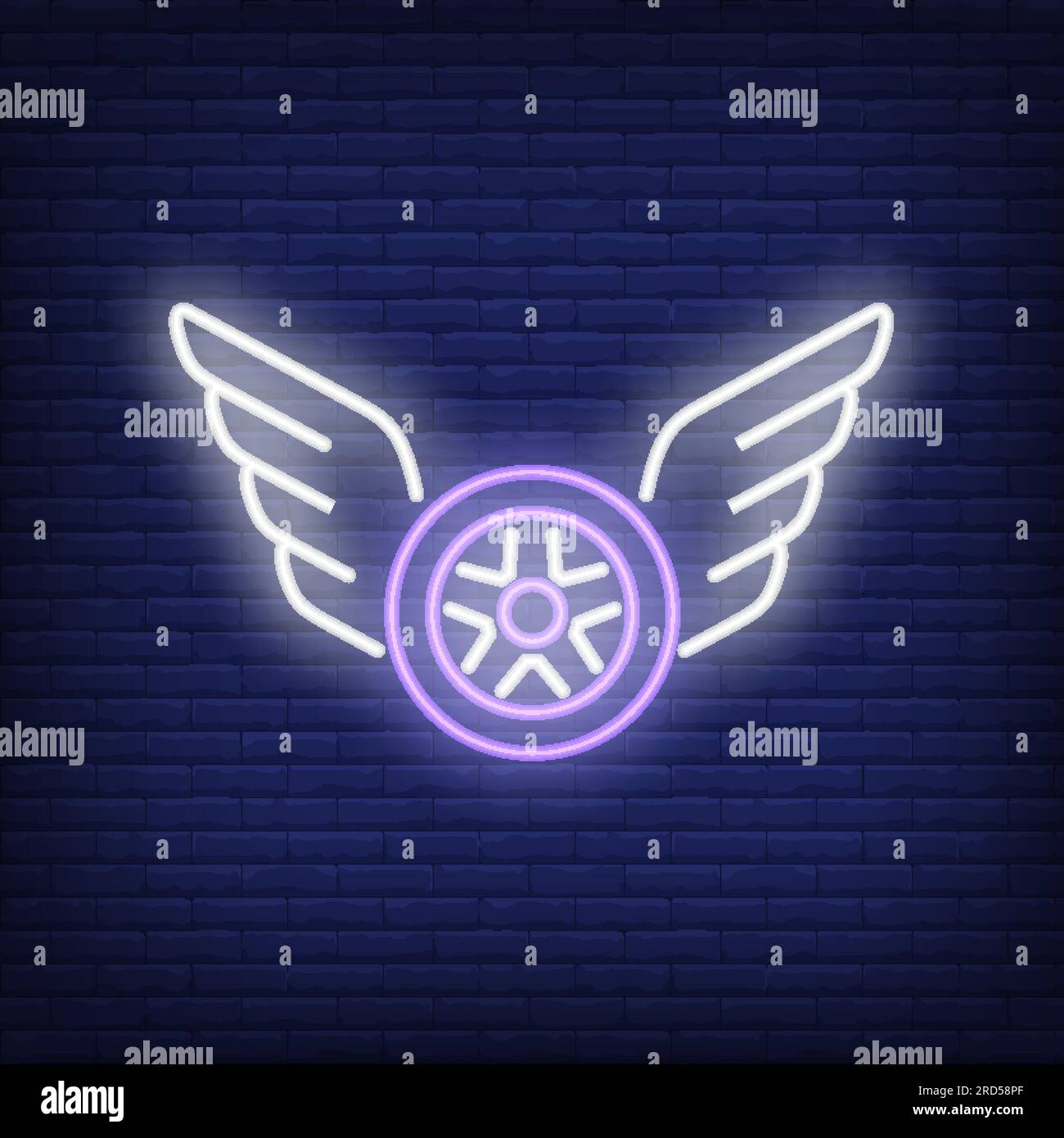 Neon icon of flying wheel Stock Vector Image & Art - Alamy