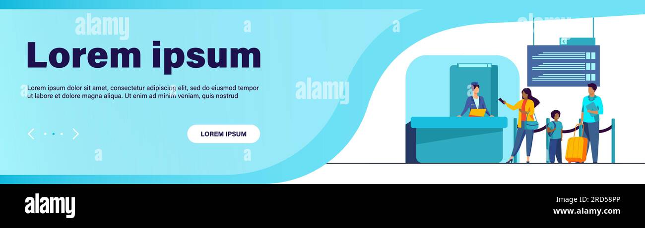 People standing at flight registration counter Stock Vector Image & Art ...