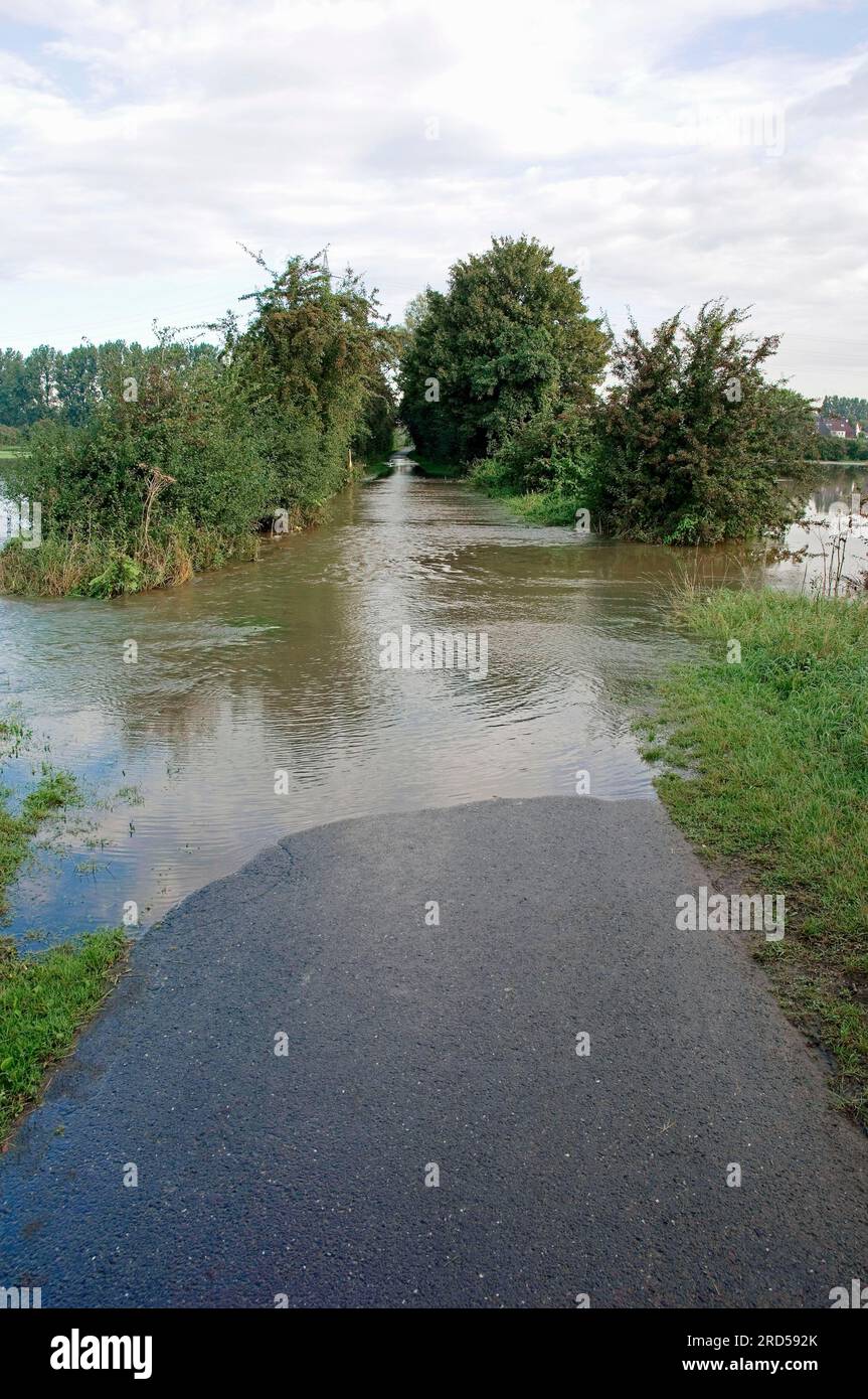 Lippe at high water, Werne, North Rhine-Westphalia, Germany, flooding ...