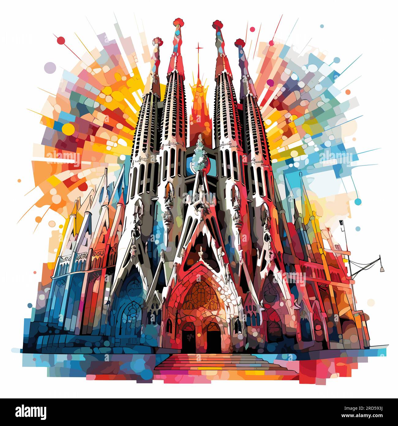 Sagrada familia gaudí drawing Cut Out Stock Images & Pictures - Alamy
