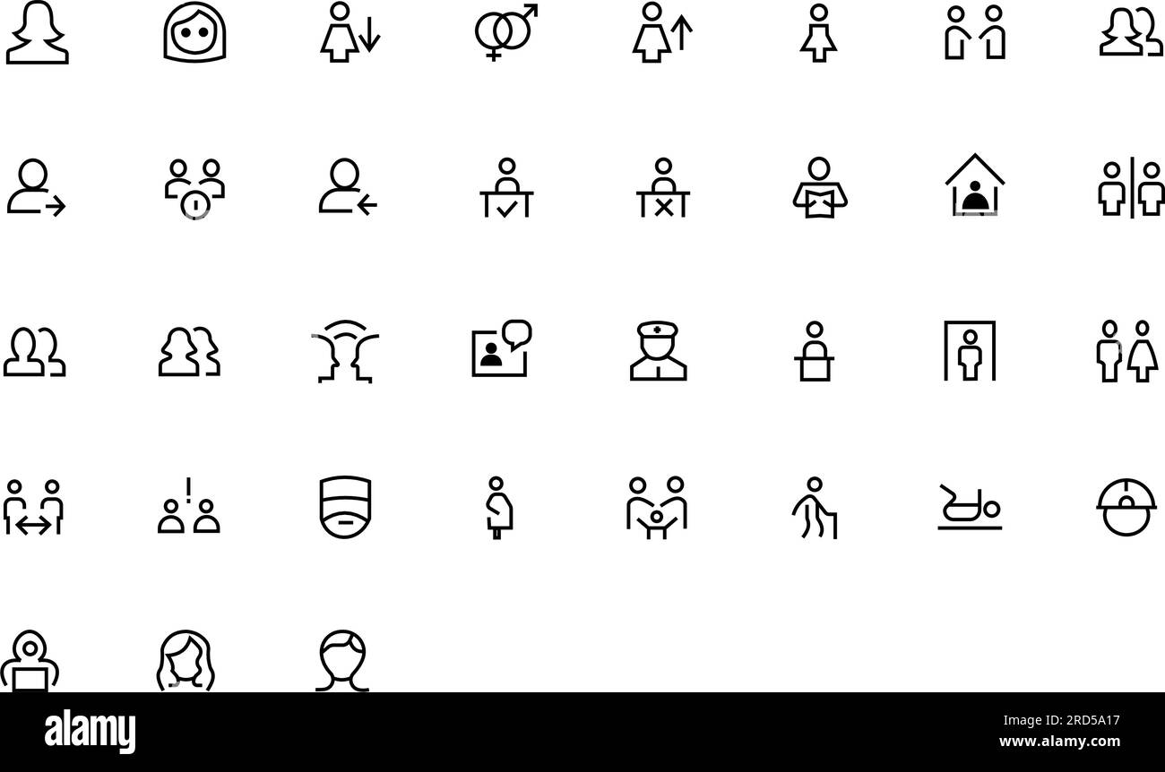 User related vector icon set. Man, woman, child, profile, gay, pregnant ...