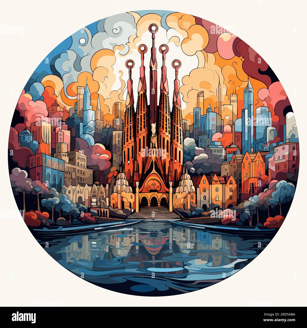 Sagrada familia cathedral gaudi Stock Vector Images - Alamy