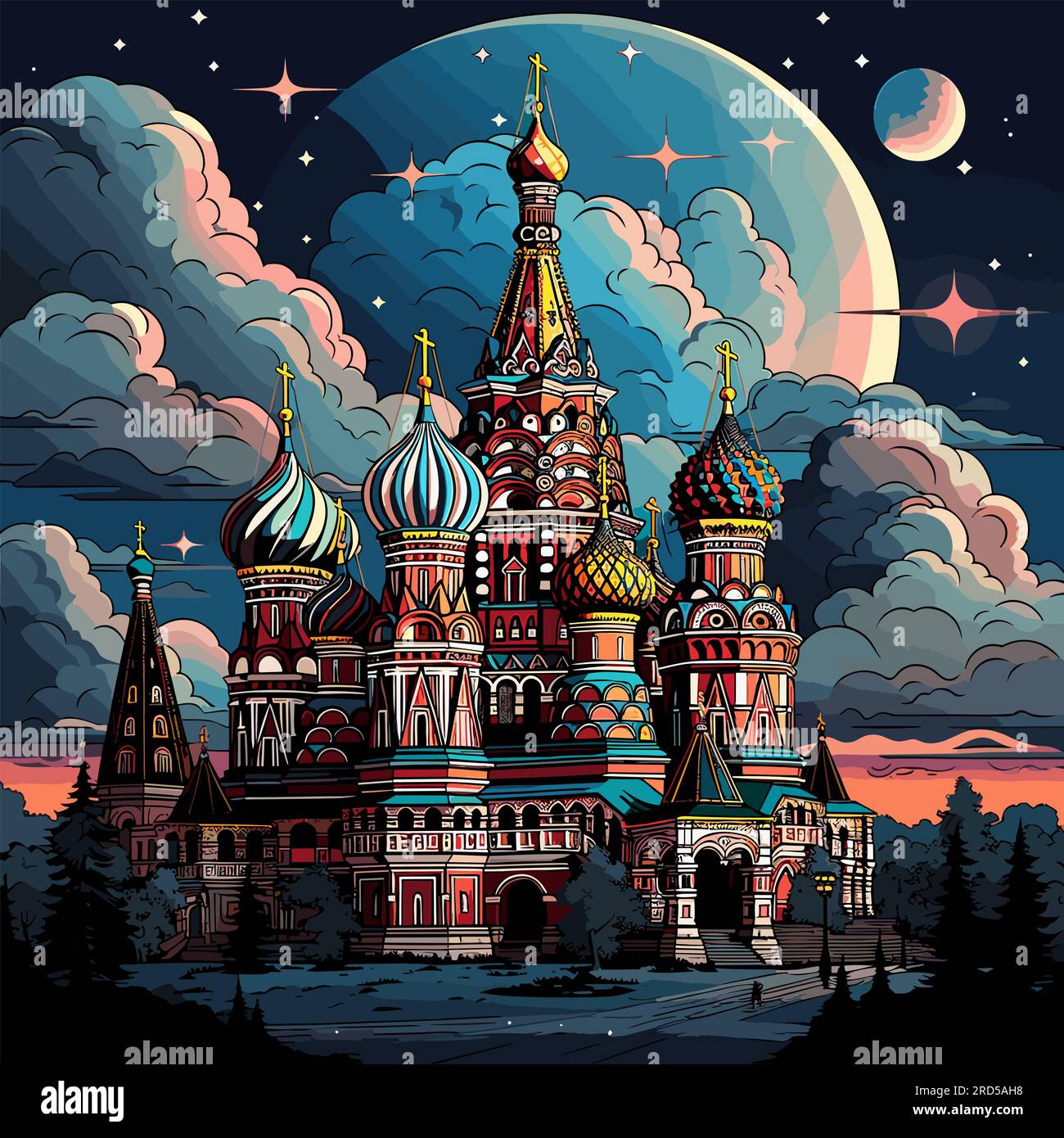 St vasily cathedral Stock Vector Images - Alamy