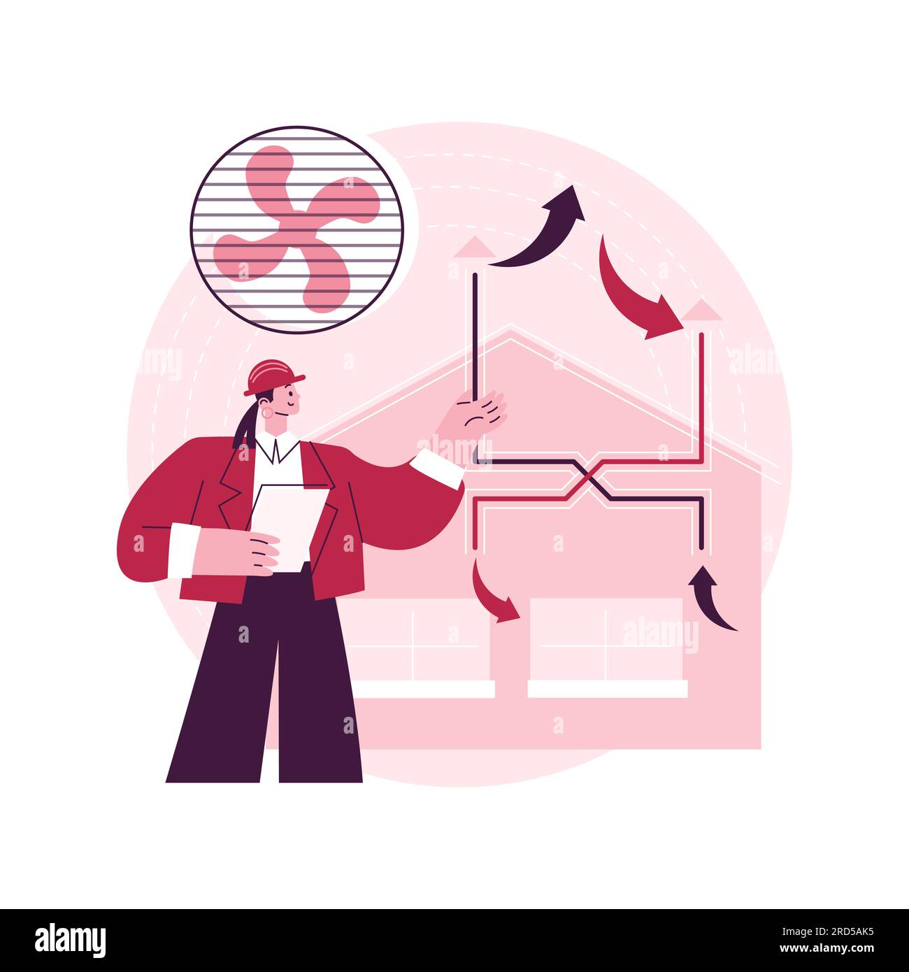 Ventilation system abstract concept vector illustration. Mechanical ...