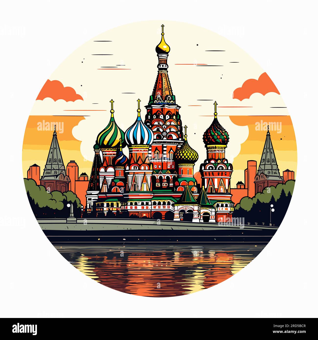 Cathedral of Vasily the Blessed. Saint Basil's Cathedral hand-drawn ...