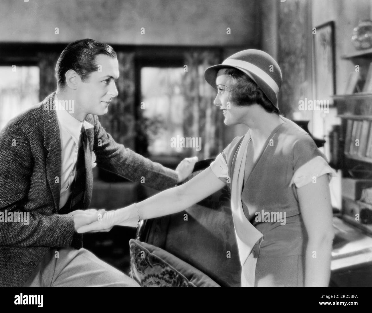 Robert Montgomery, Dorothy Jordan, on-set of the Film, "Shipmates", MGM ...
