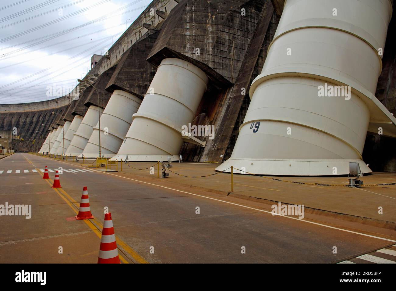 Turbines from the Itaipu hydropower plant, near the border between ...