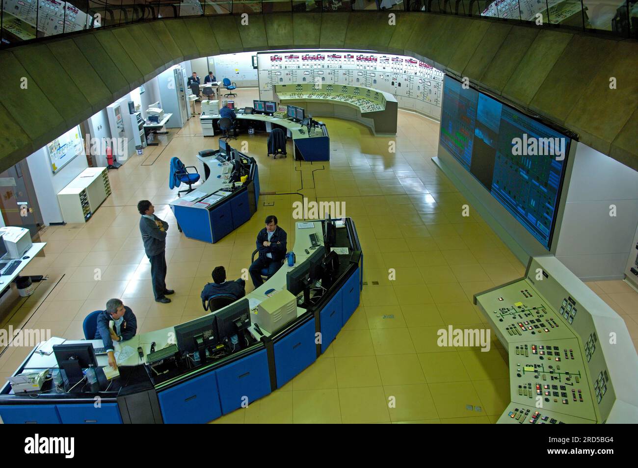 Control room of the Itaipu hydropower plant, near the border between ...