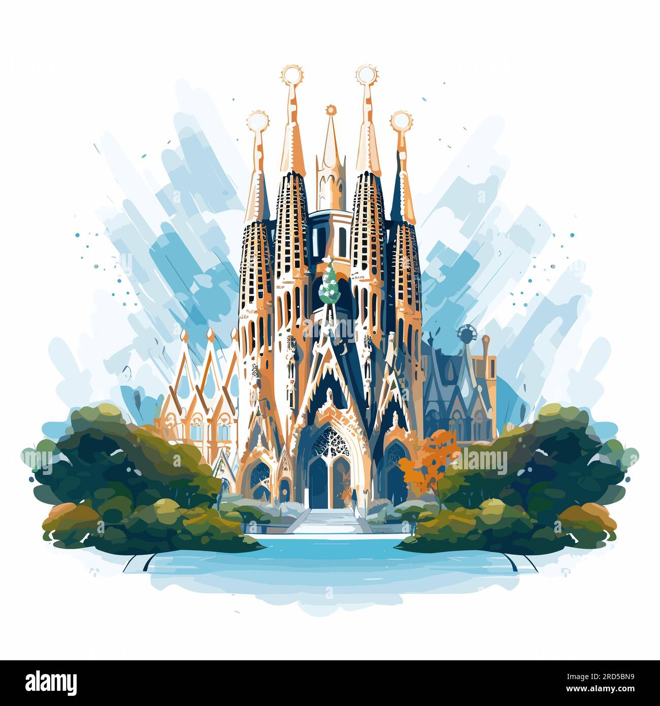 Sagrada familia gaudí drawing Cut Out Stock Images & Pictures - Alamy