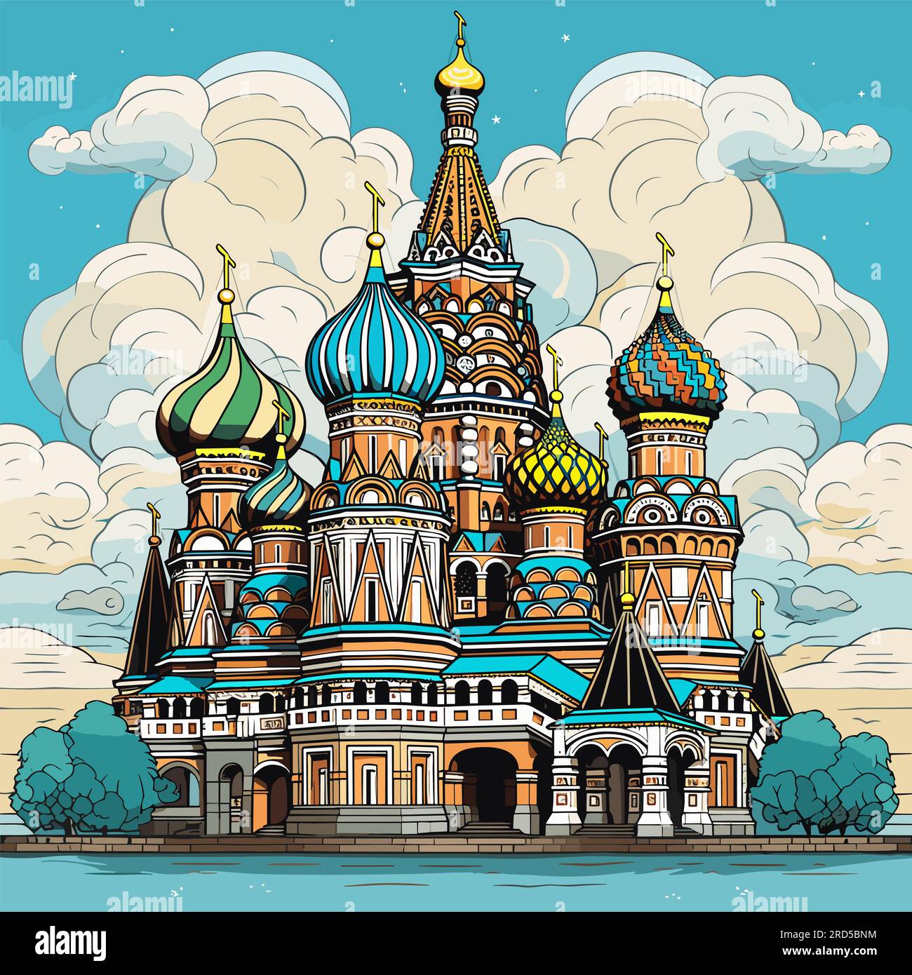 Graphic st basils cathedral Stock Vector Images - Alamy