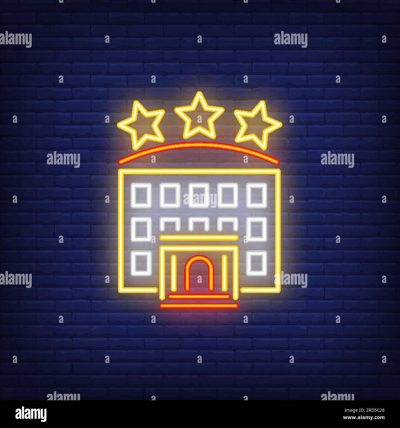 Hotel building with three stars neon sign Stock Vector Image & Art - Alamy