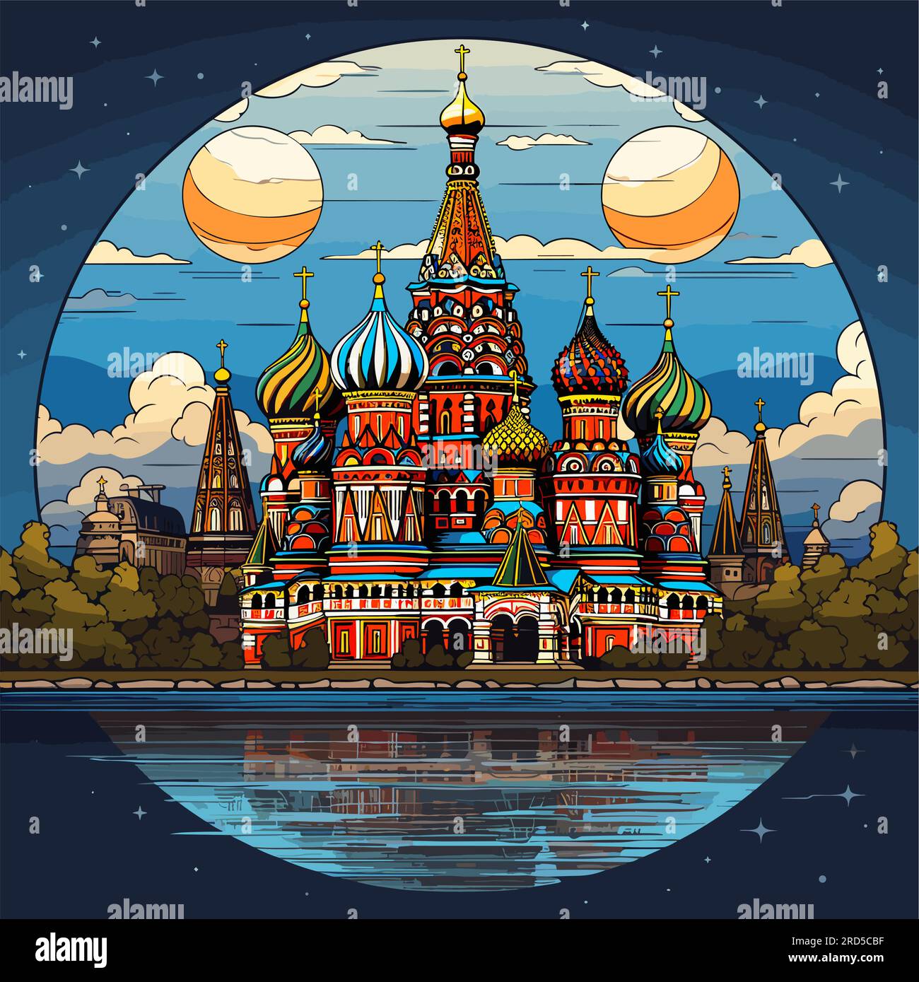 Graphic st basils cathedral Stock Vector Images - Alamy