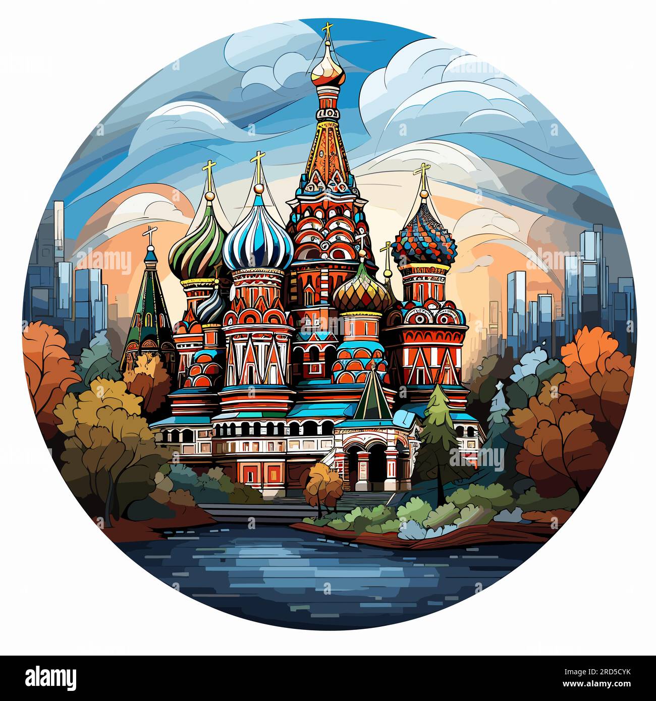 Illustration st basils cathedral Cut Out Stock Images & Pictures - Alamy