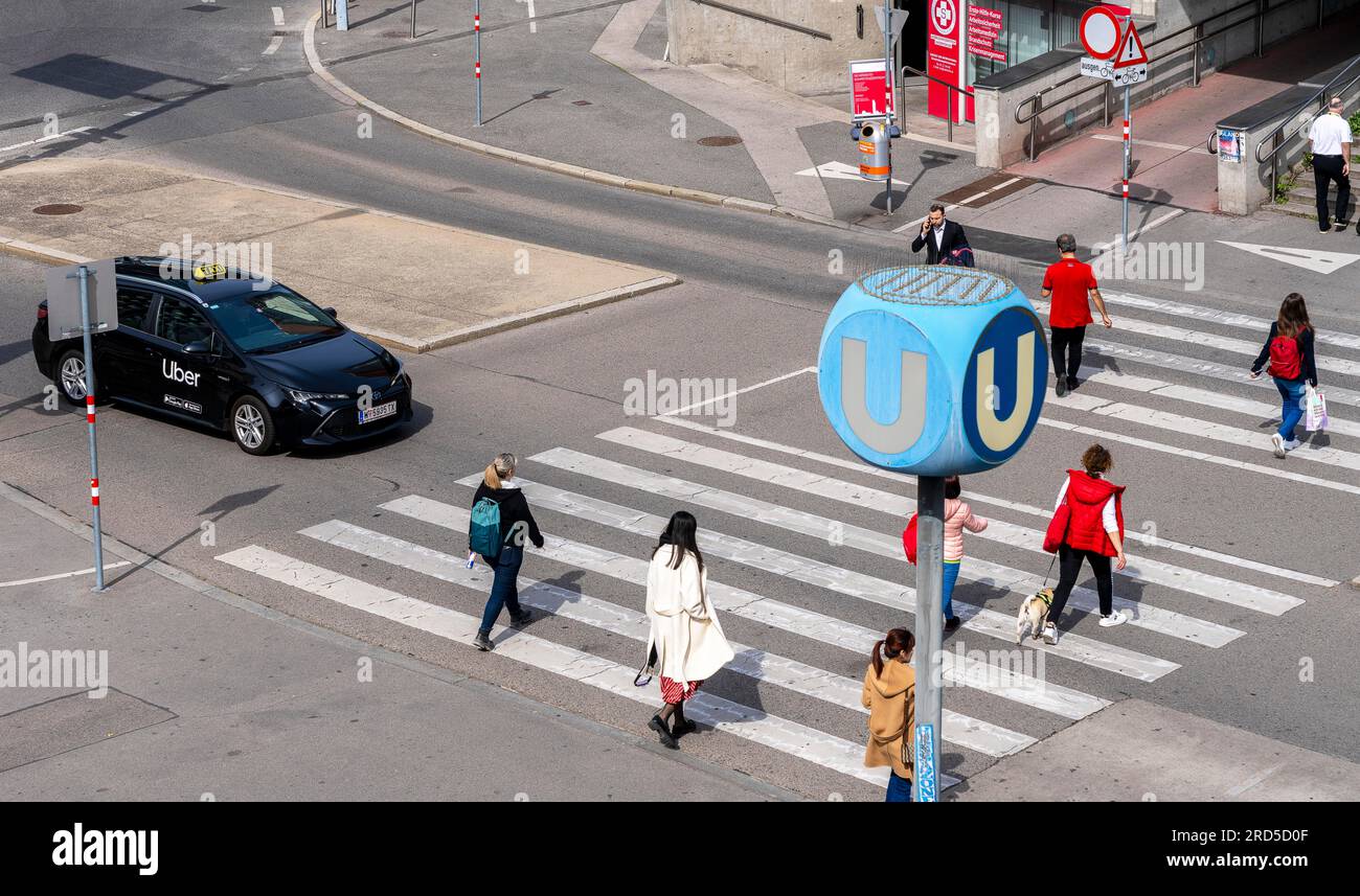 Pedestrian at zebra crossing, Vienna, Austria Stock Photo - Alamy