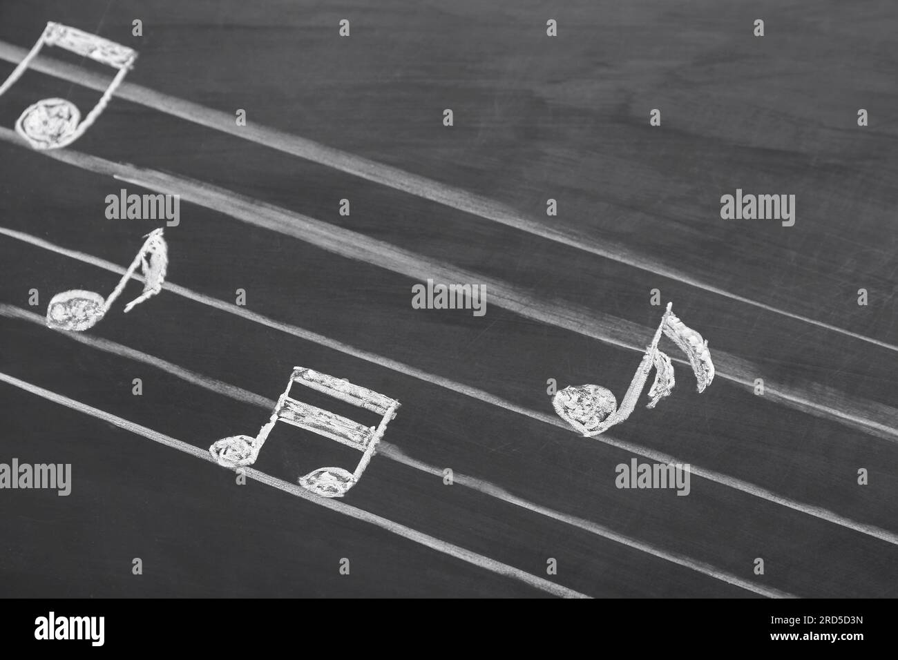 Different music notes on black background Stock Photo - Alamy