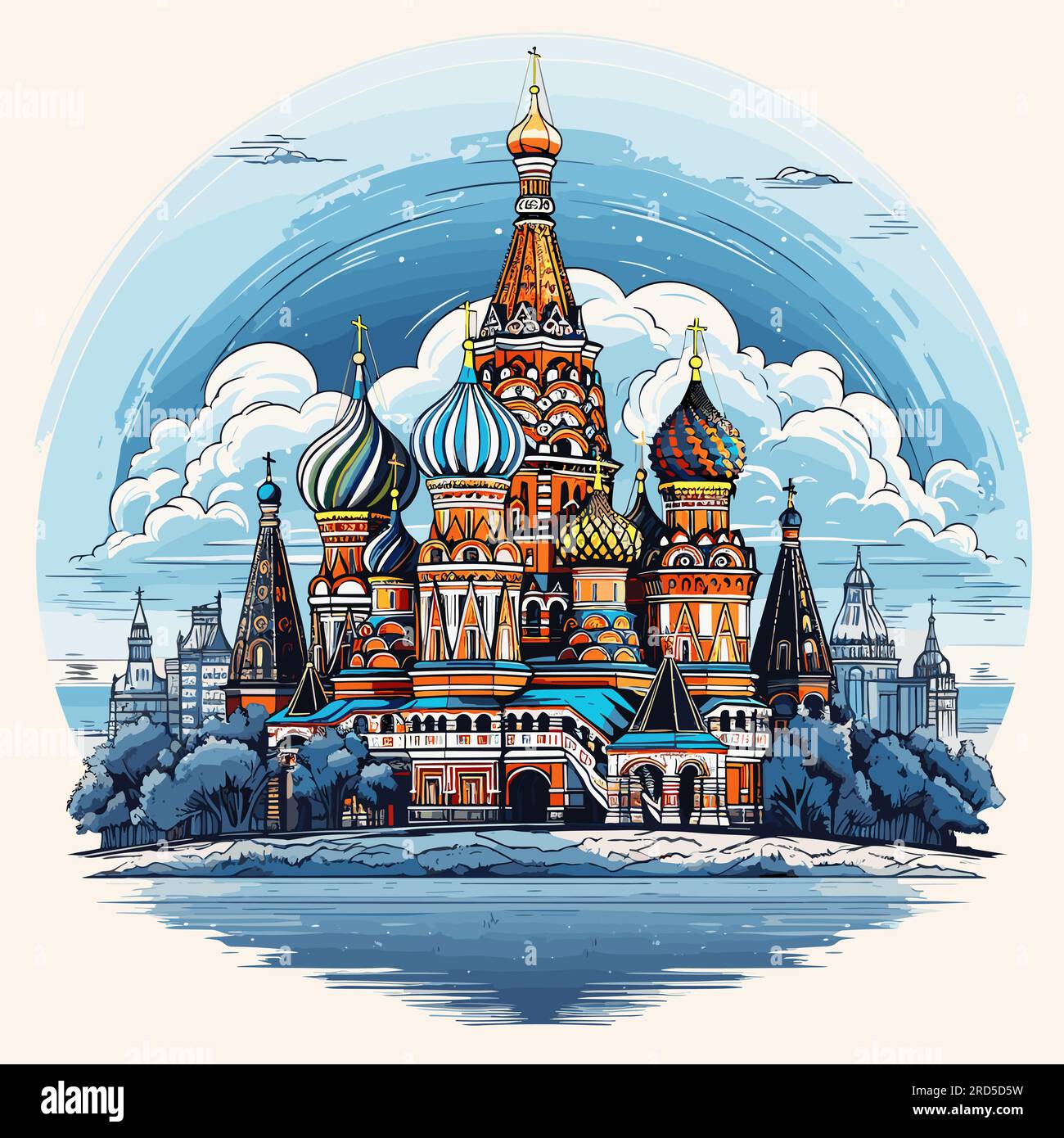 Graphic st basils cathedral Stock Vector Images - Alamy