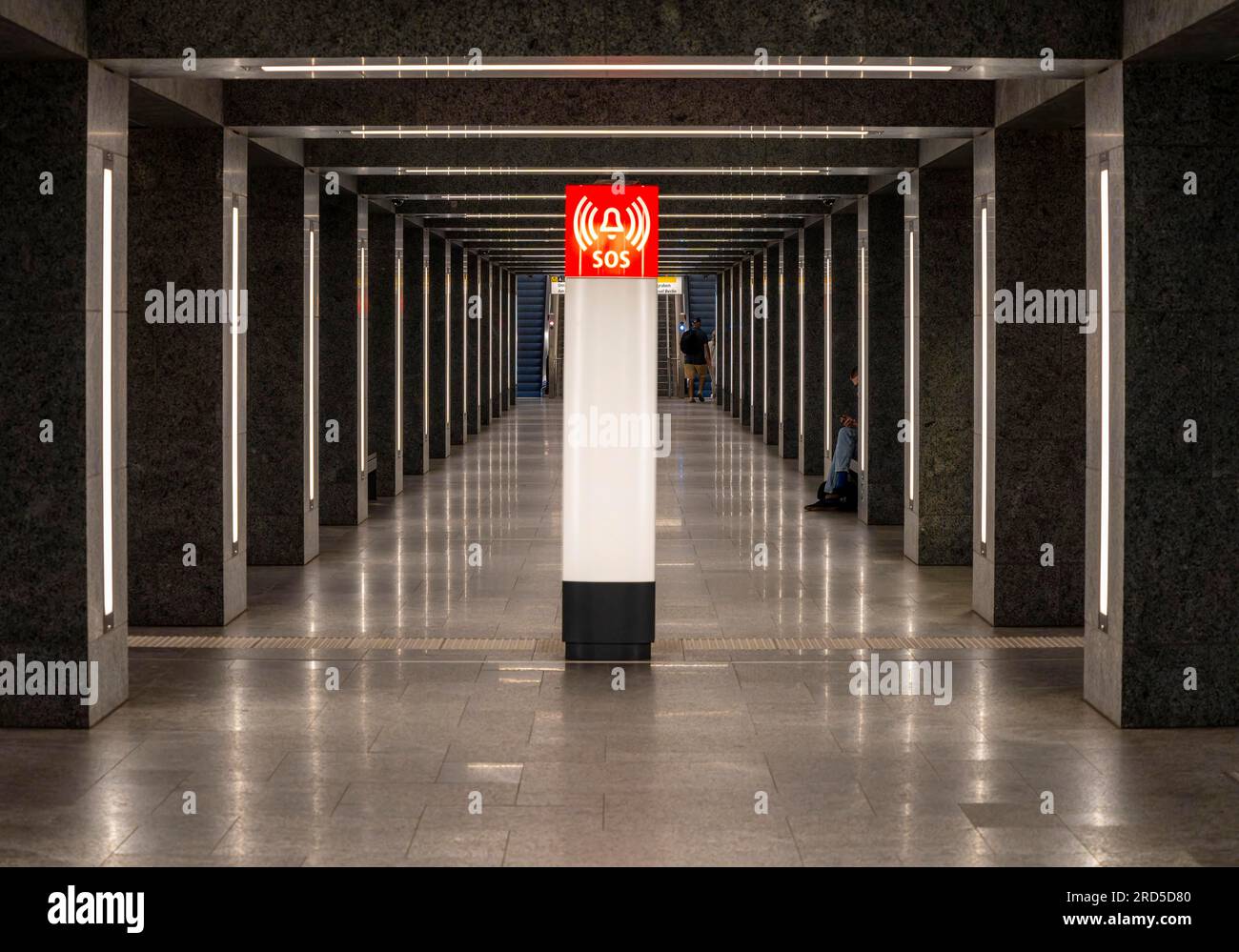 Emergency call box on the platform of the U station Museumsinsel ...