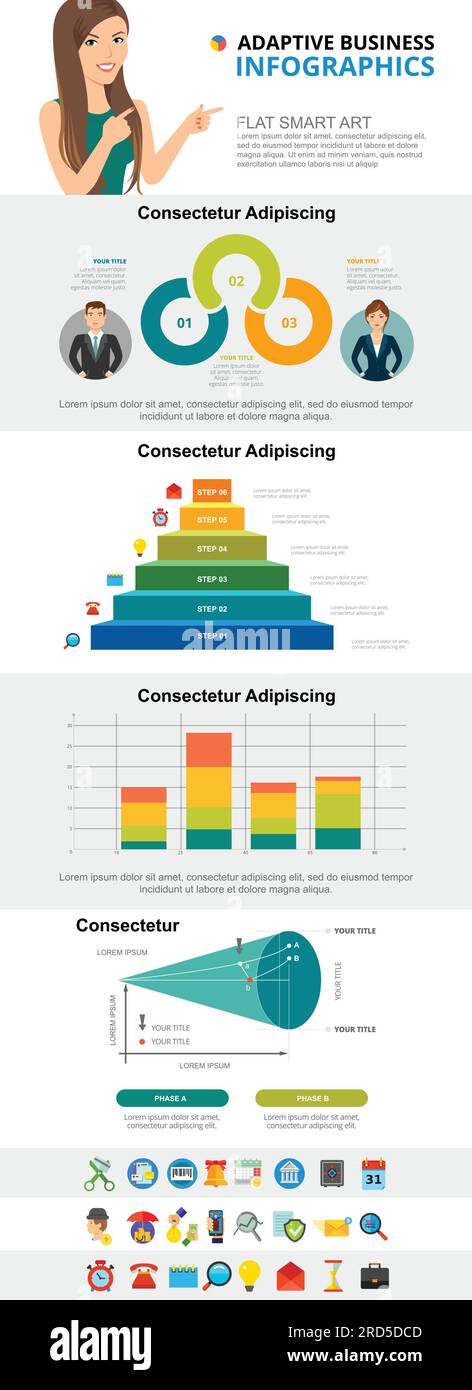 Partnership or marketing concept infographic charts set Stock Vector ...
