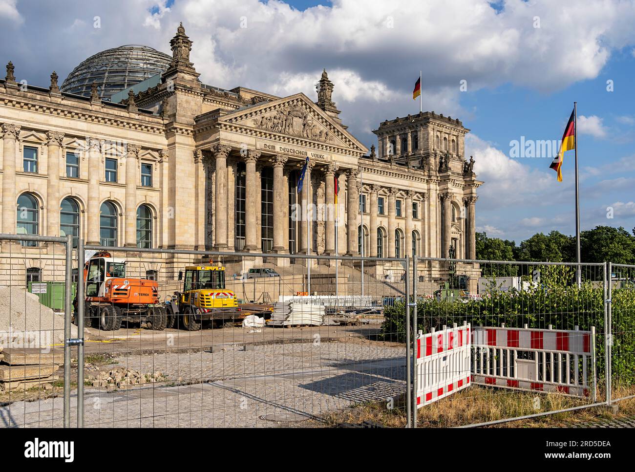 Construction work in front of the Berlin Reichstag, Berlin, Germany ...
