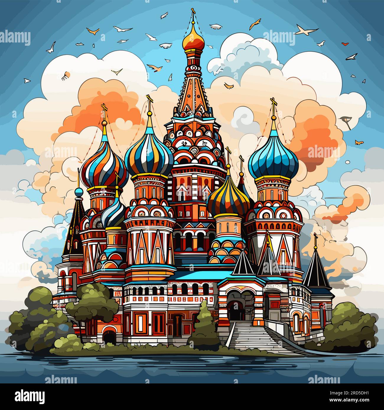 Saint basils cathedral drawing clipart hi-res stock photography and ...